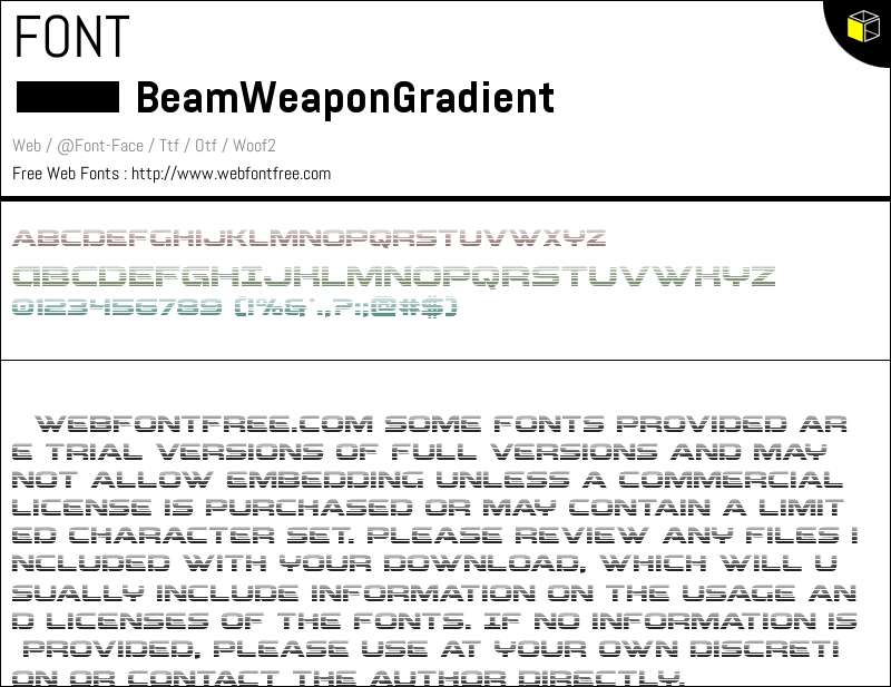 Beam Weapon Gradient Fuentes Descargar - WebFontFree.Com