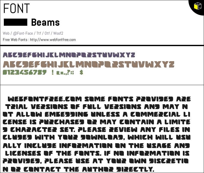 Beams Fonts Downloads - WebFontFree.Com