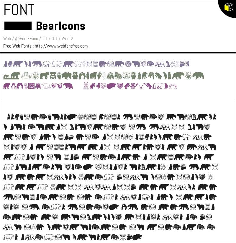 Bear Icons Fonts Downloads - WebFontFree.Com