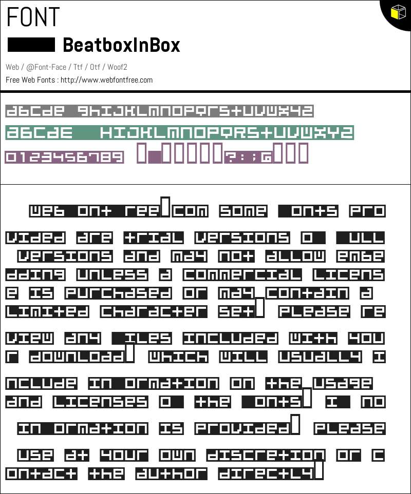 Beatbox InBox Fonts Downloads - WebFontFree.Com