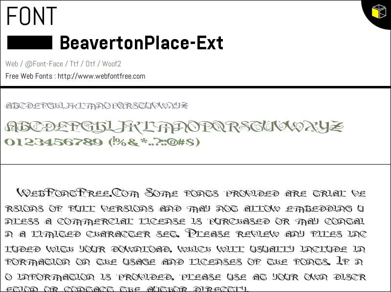 BeavertonPlace Regular Fonts Downloads - WebFontFree.Com
