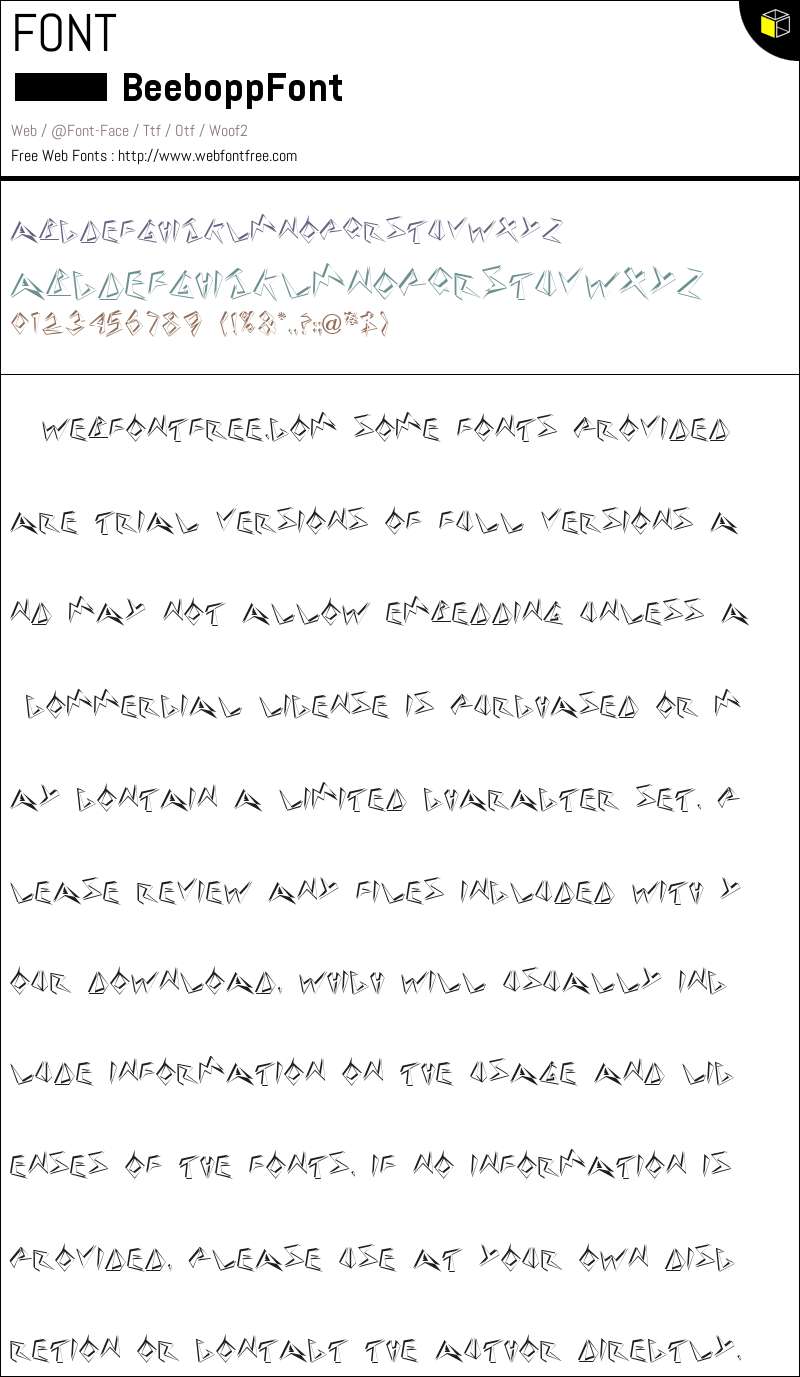 Beebopp Regular Fonts Downloads - WebFontFree.Com