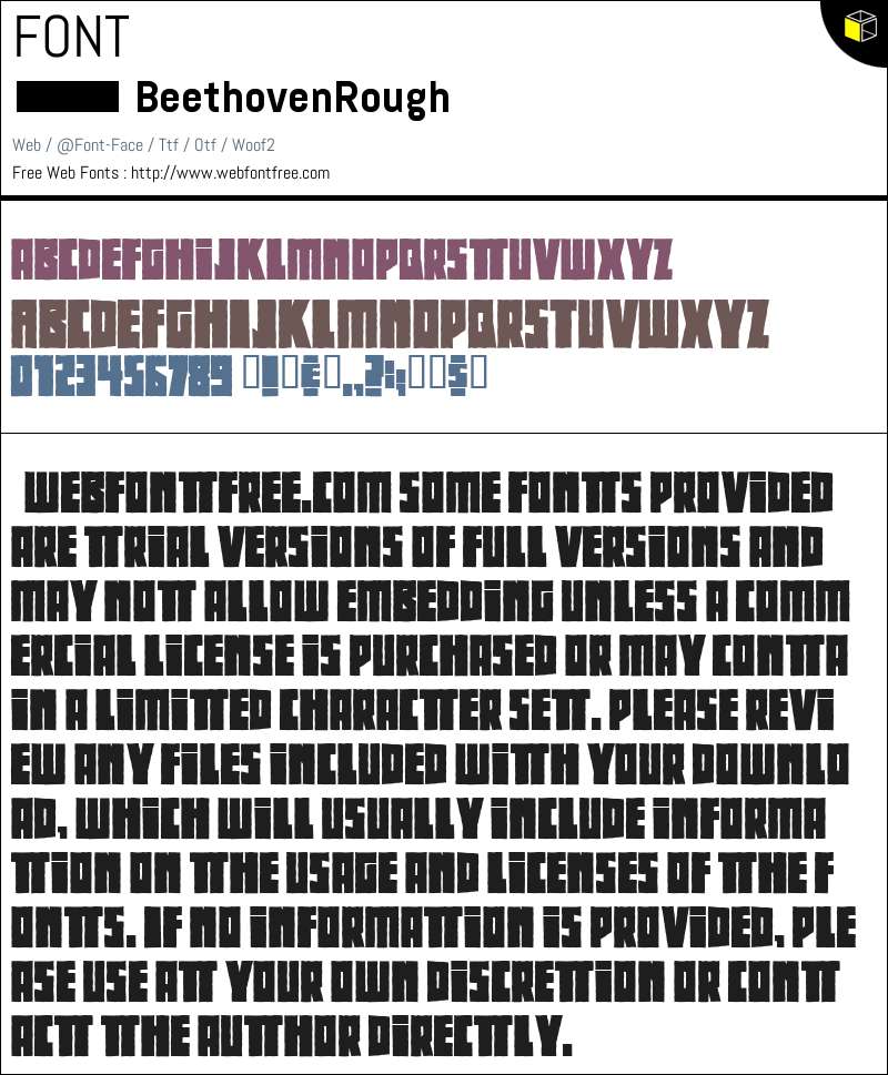 BeethovenRough Fonts Downloads - WebFontFree.Com