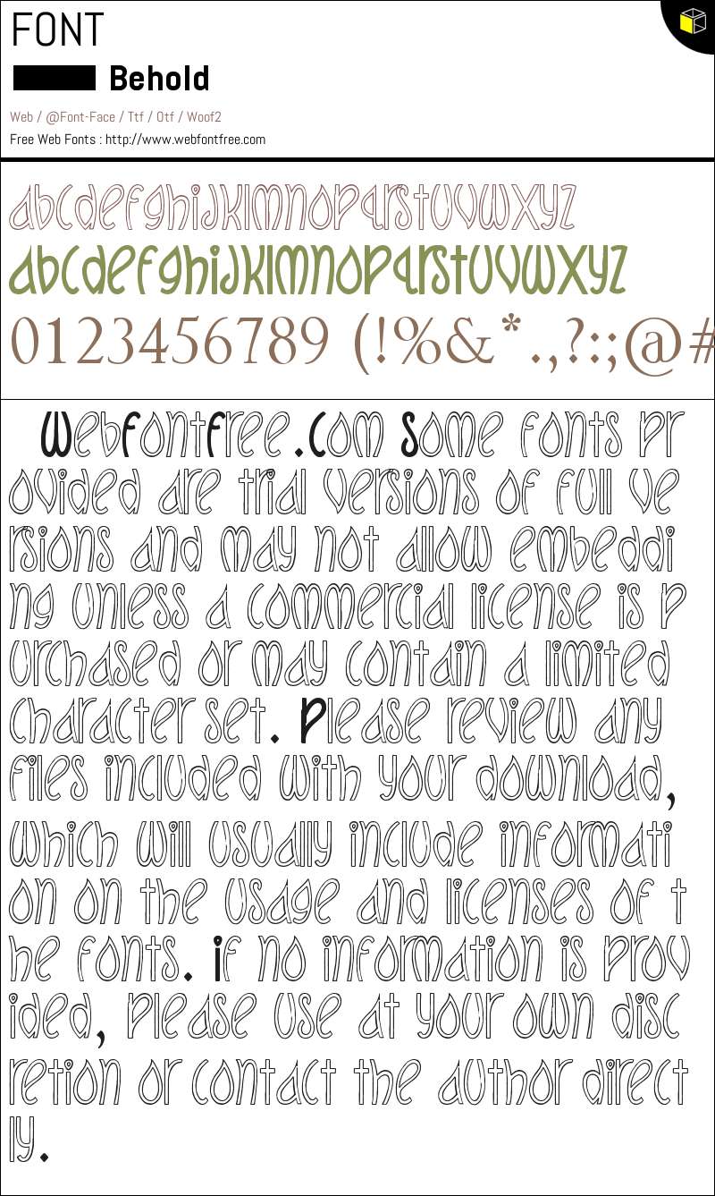 Behold Fonts Downloads - WebFontFree.Com