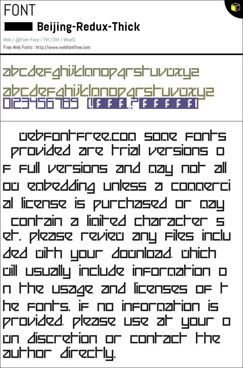 Beijing Redux Thick Regular Fonts Downloads - WebFontFree.Com