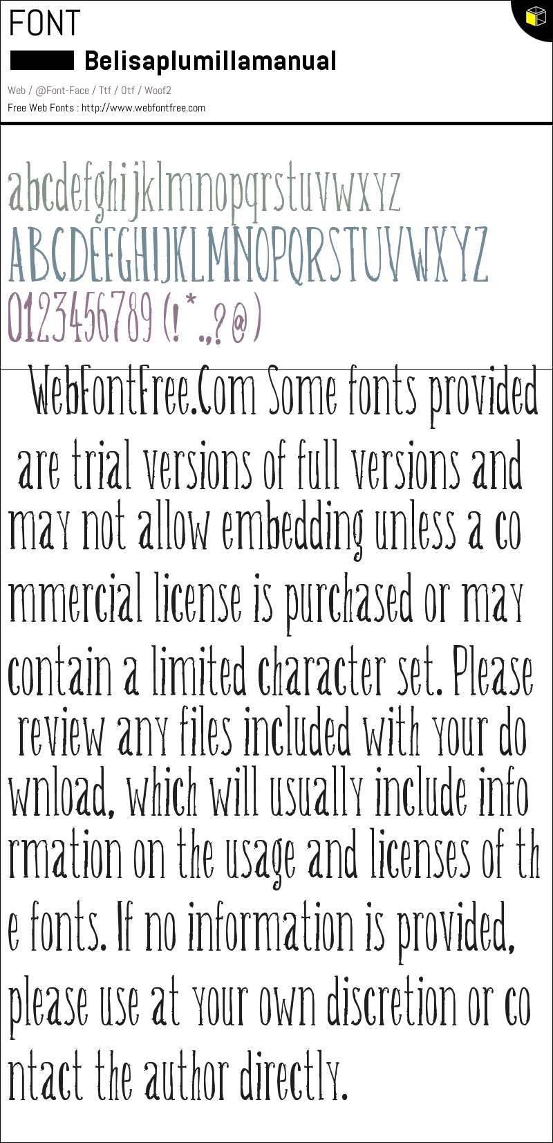 Belisa plumilla manual Fonts Downloads - WebFontFree.Com