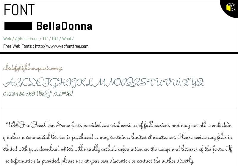 Bella Donna Fonts Downloads - WebFontFree.Com