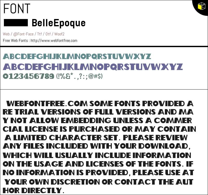 Belle Epoque Fonts Downloads - WebFontFree.Com