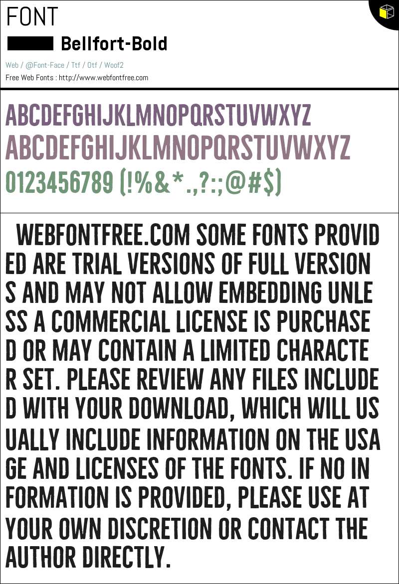 Bellfort Bold Fonts Downloads - WebFontFree.Com