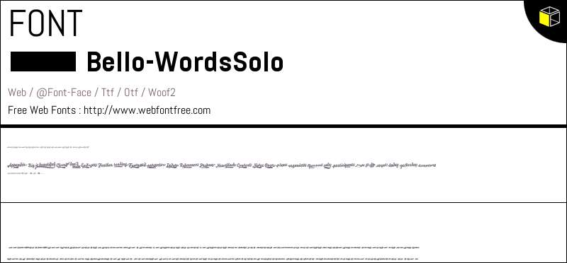Bello Words Solo Fonts Downloads - WebFontFree.Com
