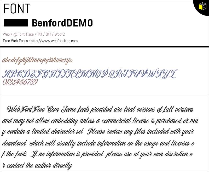 Benford DEMO Fonts Downloads - WebFontFree.Com