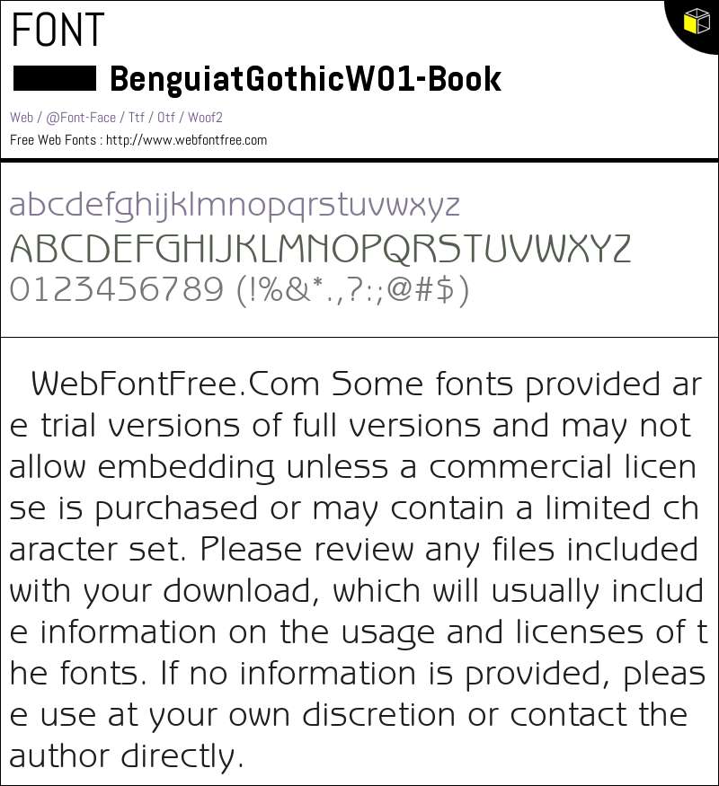 Benguiat Gothic W01 Book Fonts Downloads - WebFontFree.Com