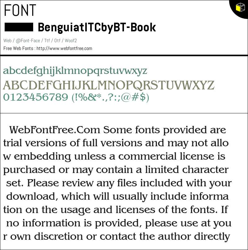 Benguiat Book BT Fonts Downloads - WebFontFree.Com