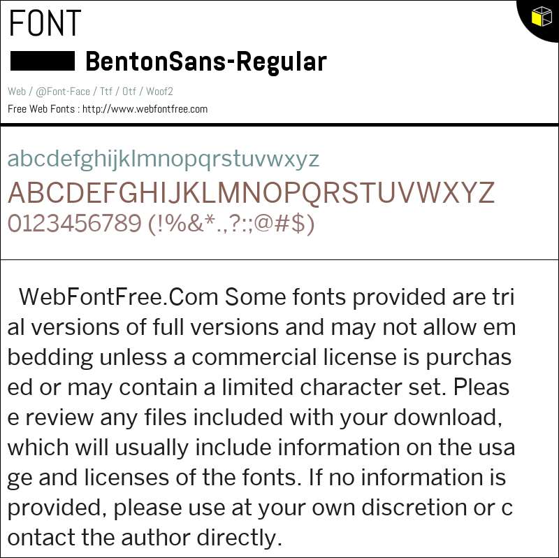 BentonSans Regular 字体 下载 - WebFontFree.Com