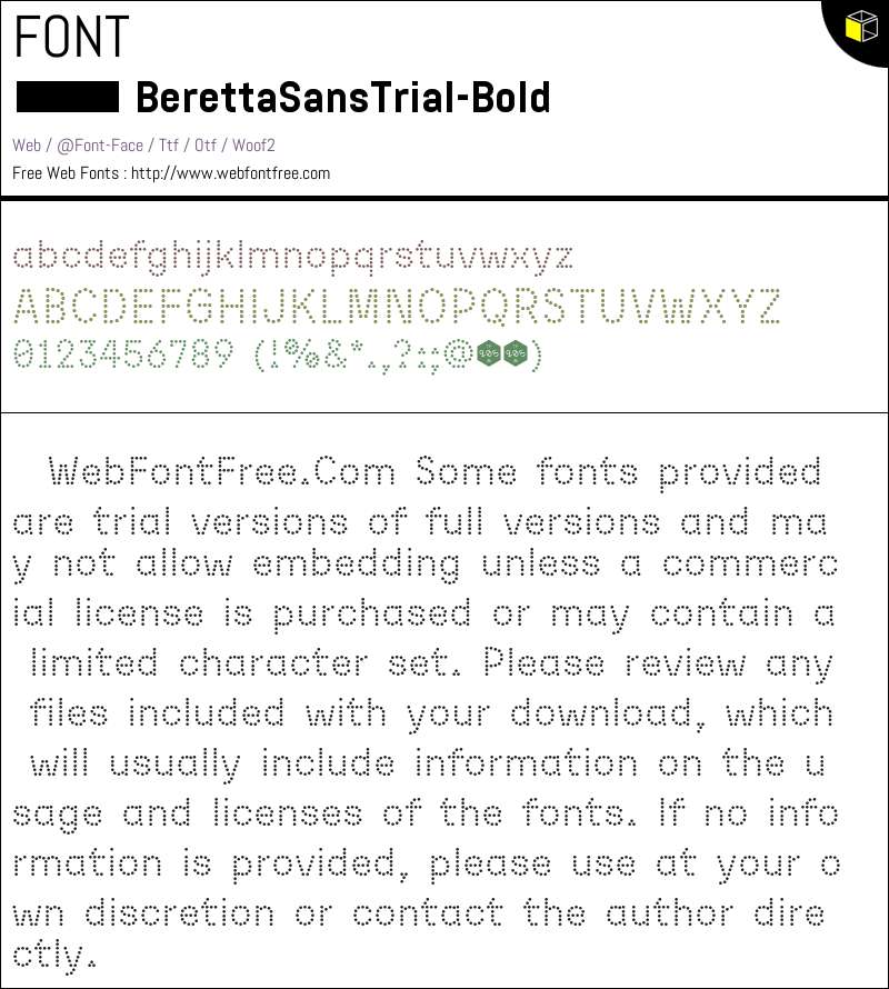 BerettaSans Trial Bold Fonts Downloads - WebFontFree.Com