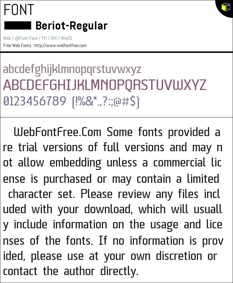 Beriot-Regular Fonts Downloads - WebFontFree.Com