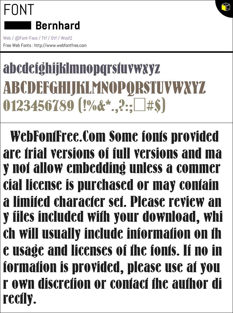 Bernhard Fonts Downloads - WebFontFree.Com