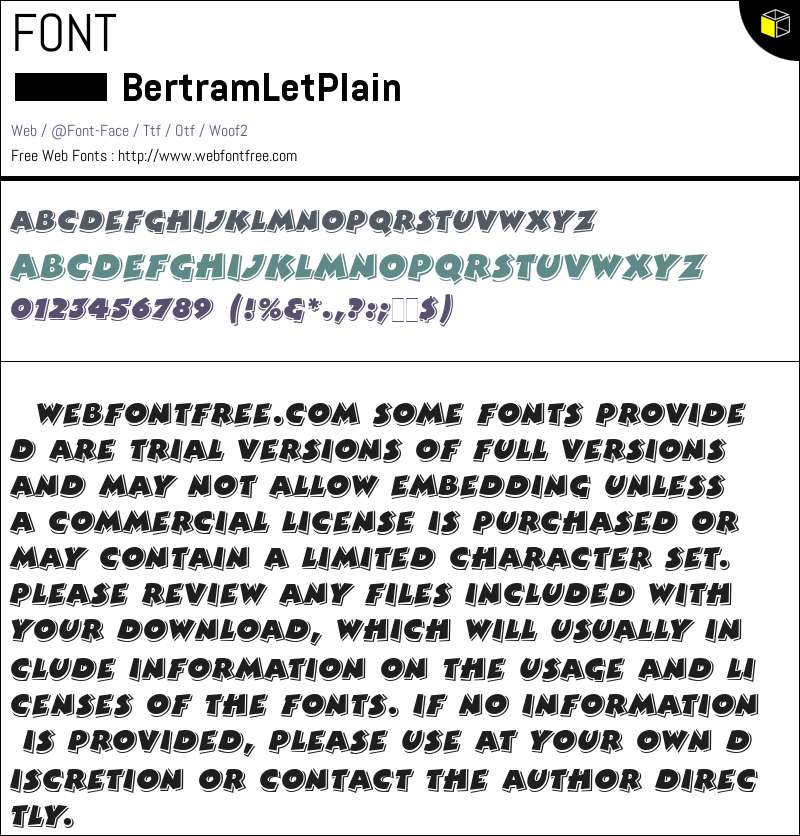 Bertram LET Plain Fonts Downloads - WebFontFree.Com
