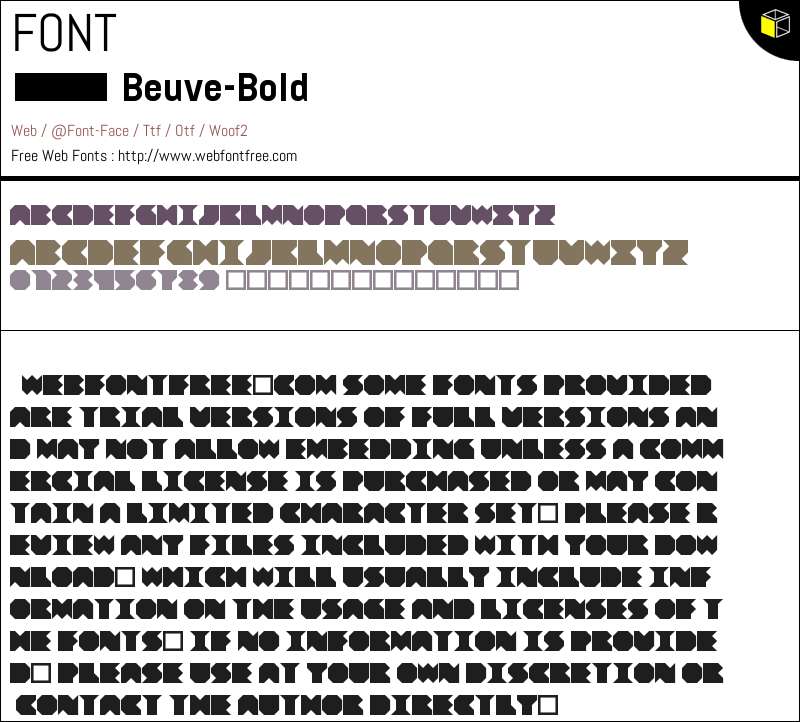 Beuve Bold Fonts Downloads - WebFontFree.Com