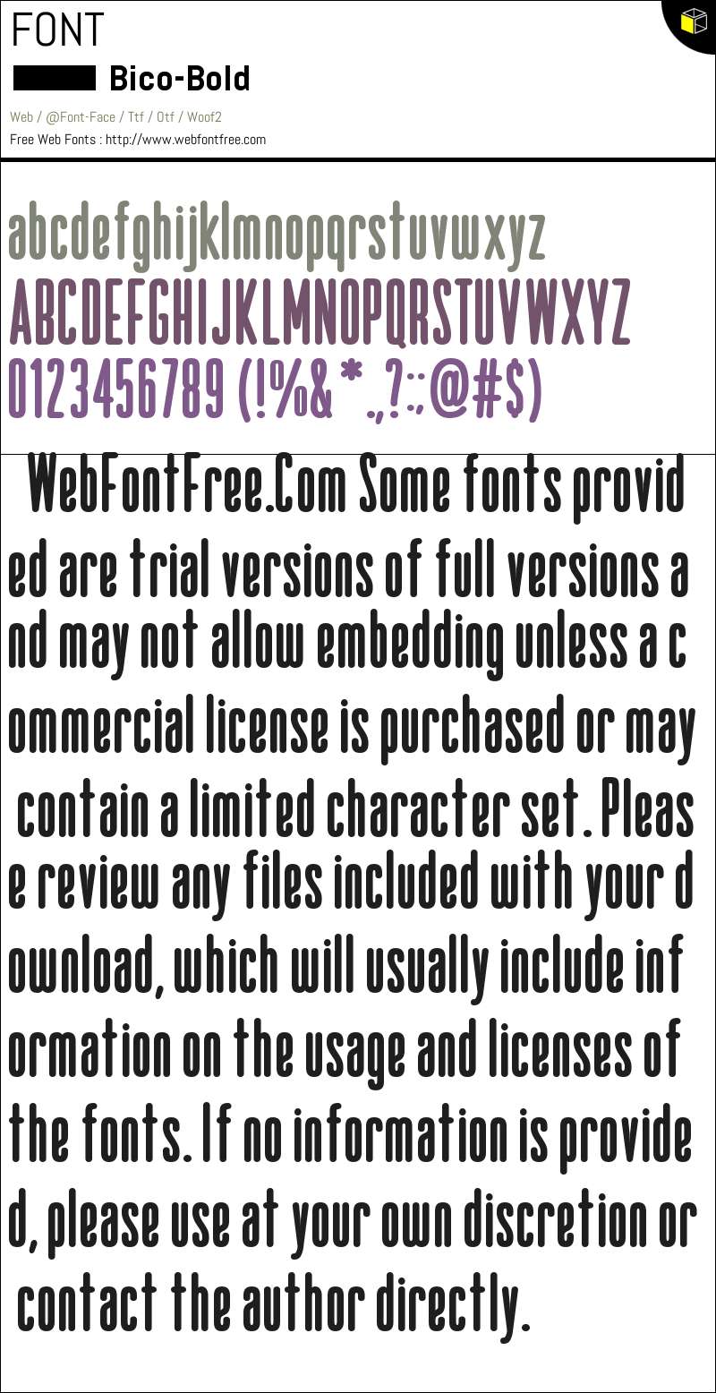 Bico-Bold Fonts Downloads - WebFontFree.Com