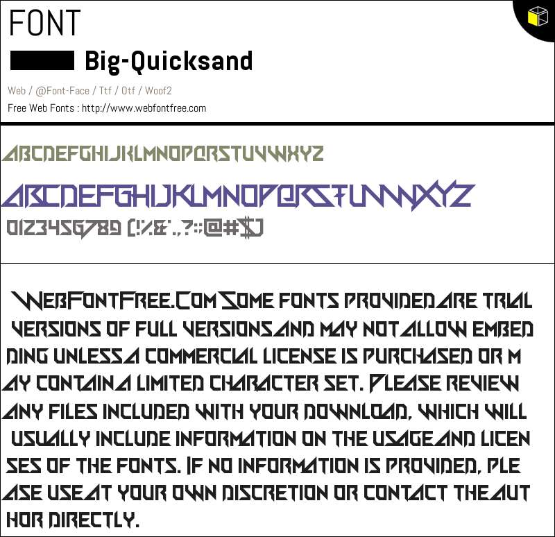 Big Quicksand Regular Fonts Downloads - WebFontFree.Com