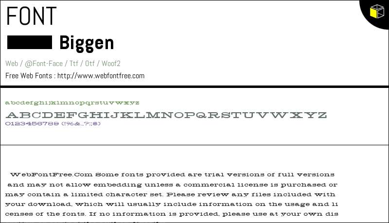 Biggen Fonts Downloads - WebFontFree.Com