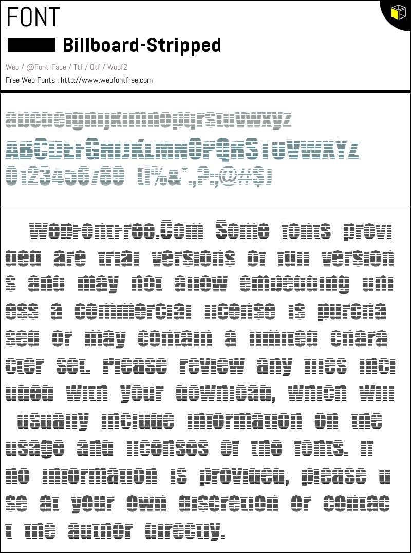 Billboard Stripped Fonts Downloads - WebFontFree.Com