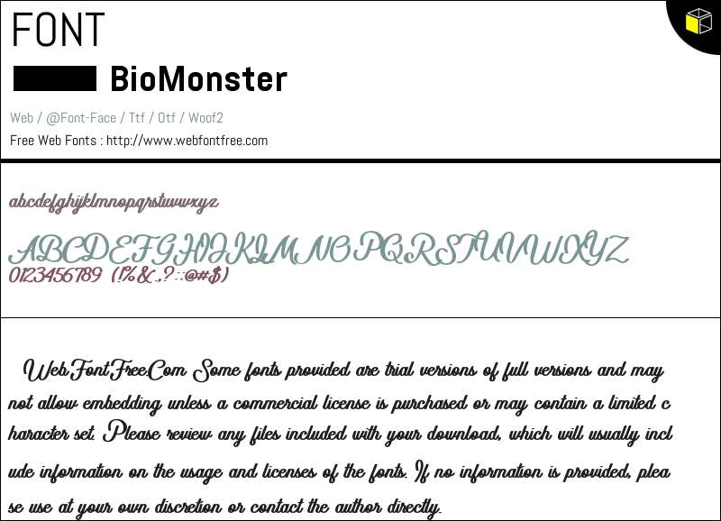 Bio Monster Fuentes Descargar - WebFontFree.Com