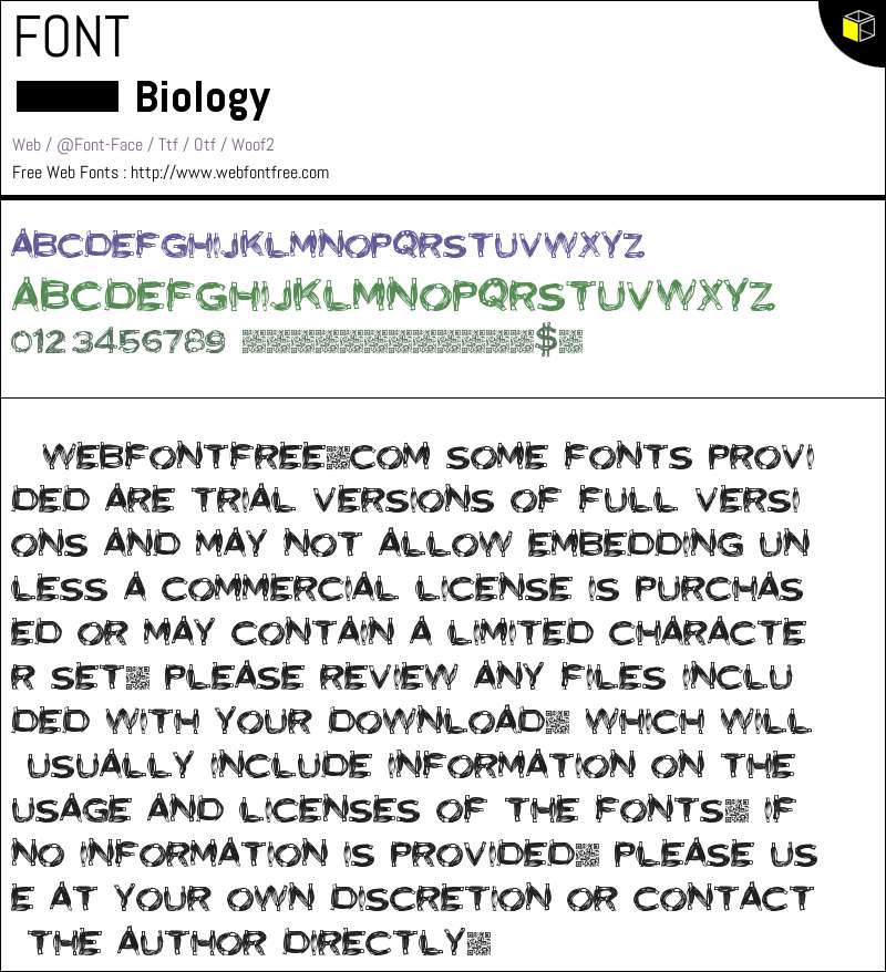 Biology Fonts Downloads - WebFontFree.Com