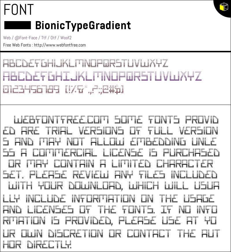 Bionic Type Gradient Fonts Downloads - WebFontFree.Com