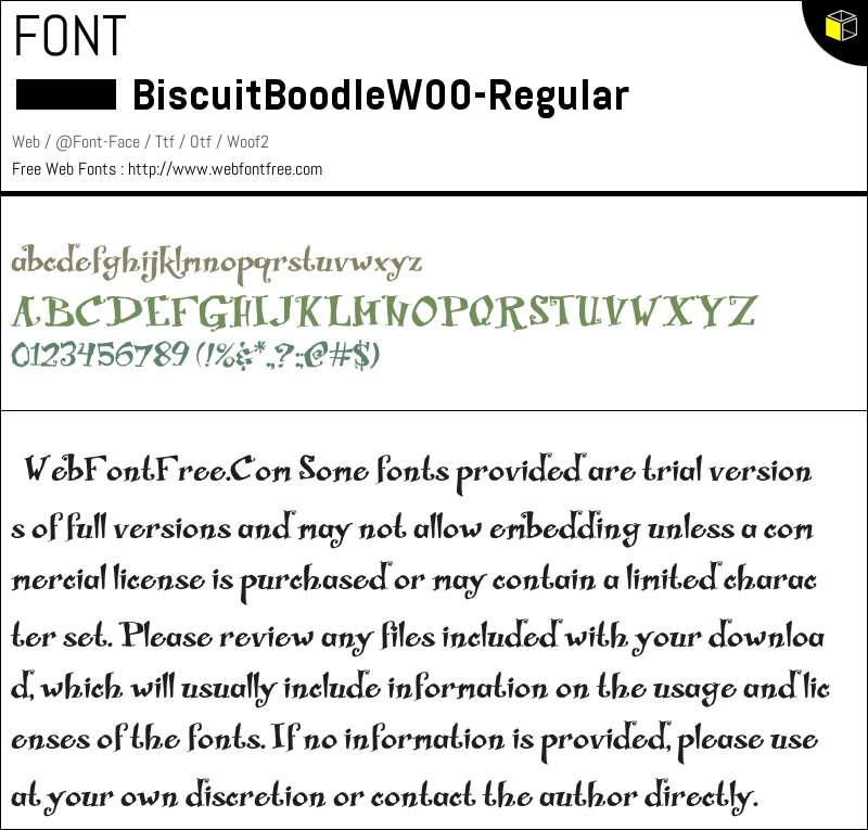 Biscuit Boodle W00 Regular Fonts Downloads - WebFontFree.Com