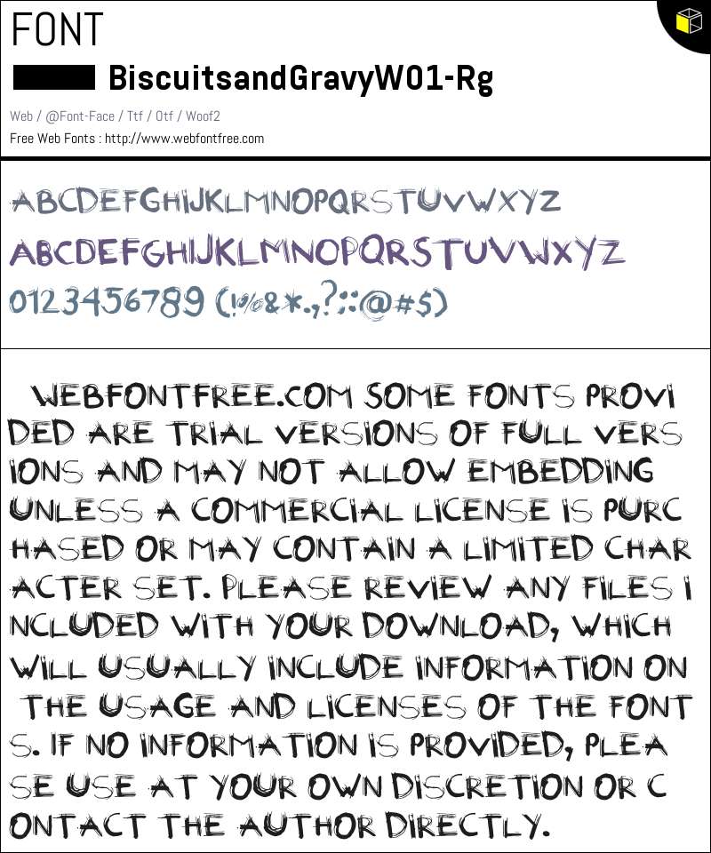 Biscuits and Gravy W01 Regular Fuentes Descargar - WebFontFree.Com