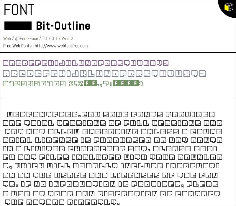Bit Outline Regular Fonts Downloads - WebFontFree.Com