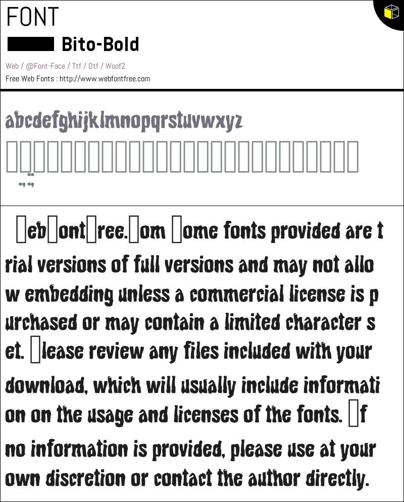 Bito Bold Fonts Downloads - WebFontFree.Com