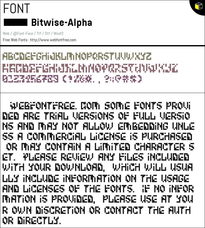 Bitwise Alpha Fonts Downloads - WebFontFree.Com