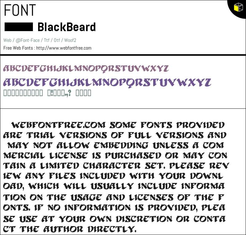 BlackBeard Fonts Downloads - WebFontFree.Com