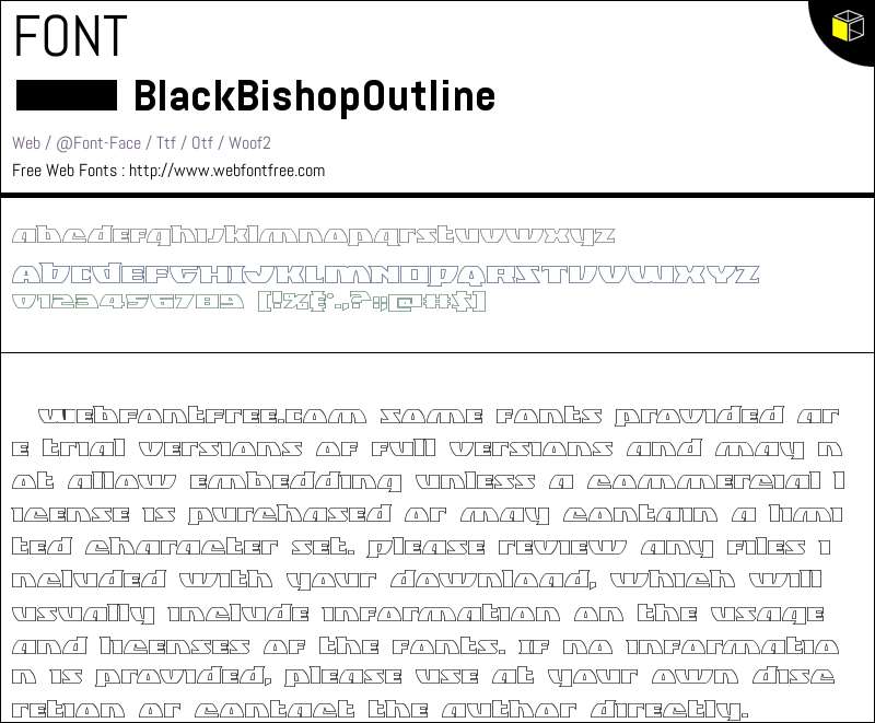 Black Bishop Outline Fonts Downloads - WebFontFree.Com