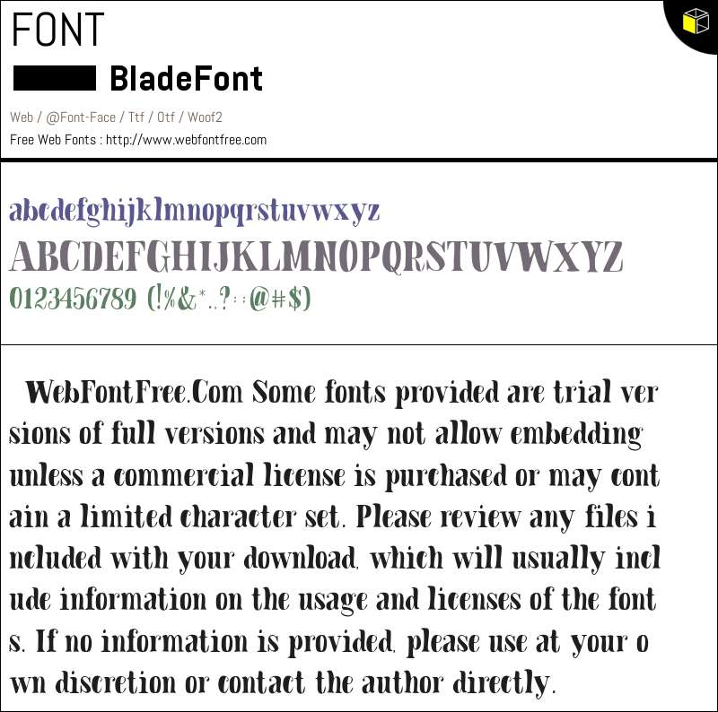 Blade Font Fonts Downloads - WebFontFree.Com