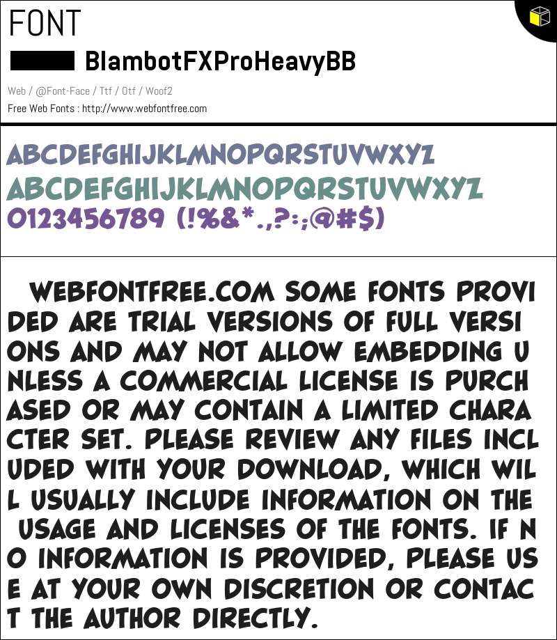 Blambot FXPro Heavy BB Fonts Downloads - WebFontFree.Com