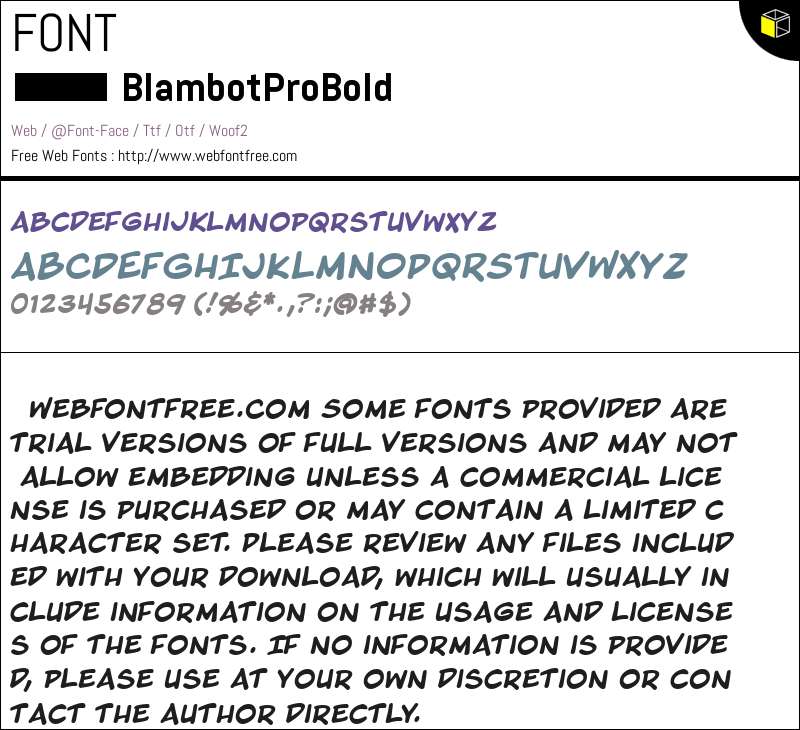 Blambot Pro Bold Fonts Downloads - WebFontFree.Com