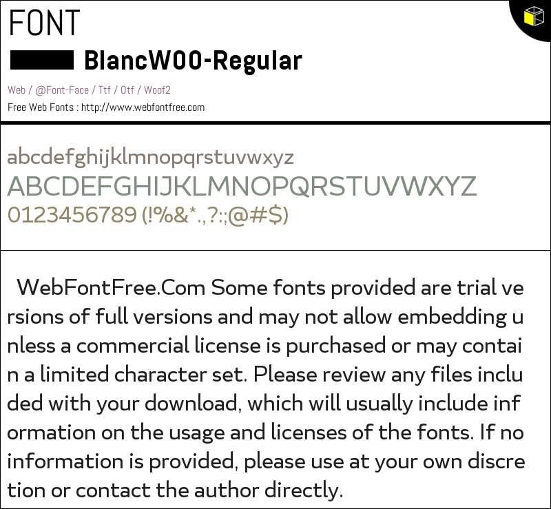 Blanc W00 Regular Fonts Downloads - WebFontFree.Com