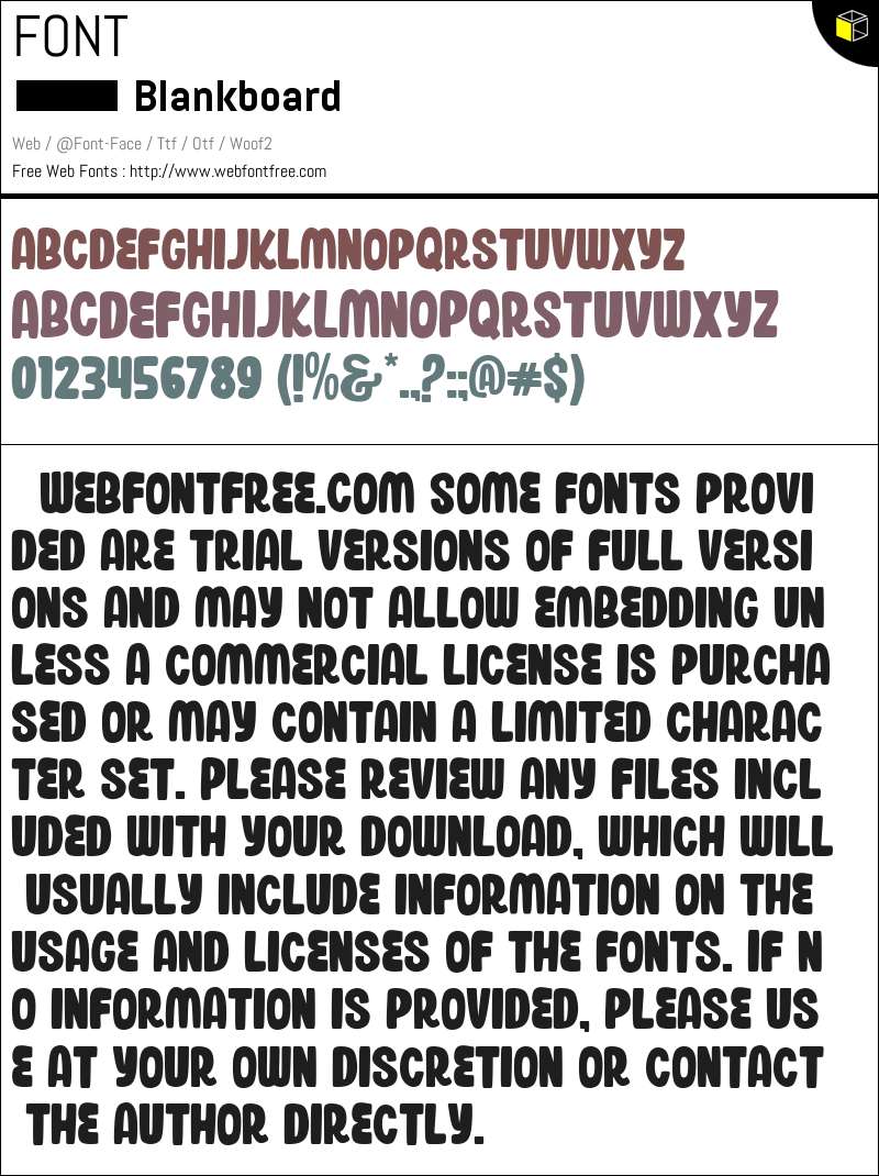Blankboard Fonts Downloads - WebFontFree.Com