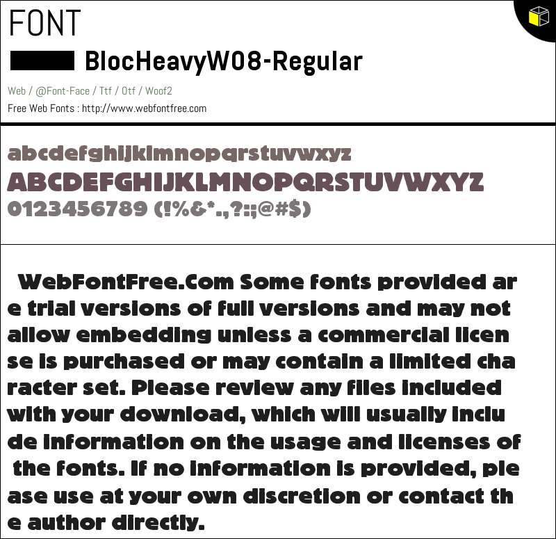 BlocHeavy W08 Regular Fonts Downloads - WebFontFree.Com