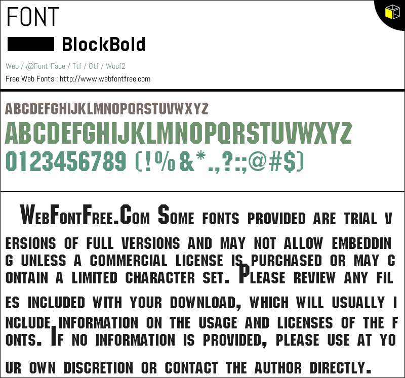 Block Bold Fonts Downloads - WebFontFree.Com