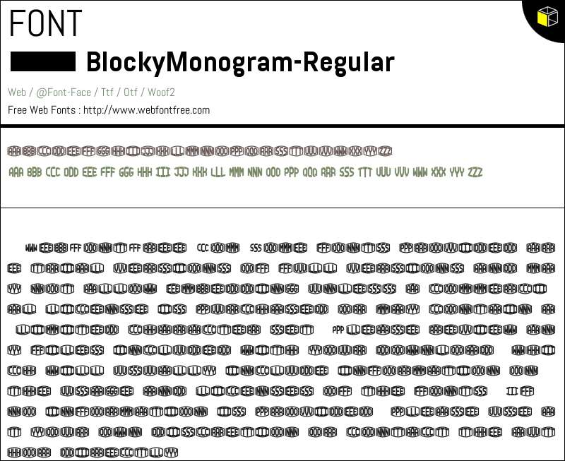 Blocky Monogram Regular Fonts Downloads - WebFontFree.Com