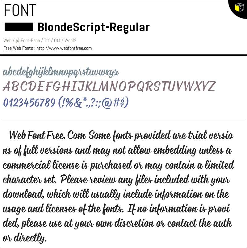 Blonde Script Fonts Downloads - WebFontFree.Com