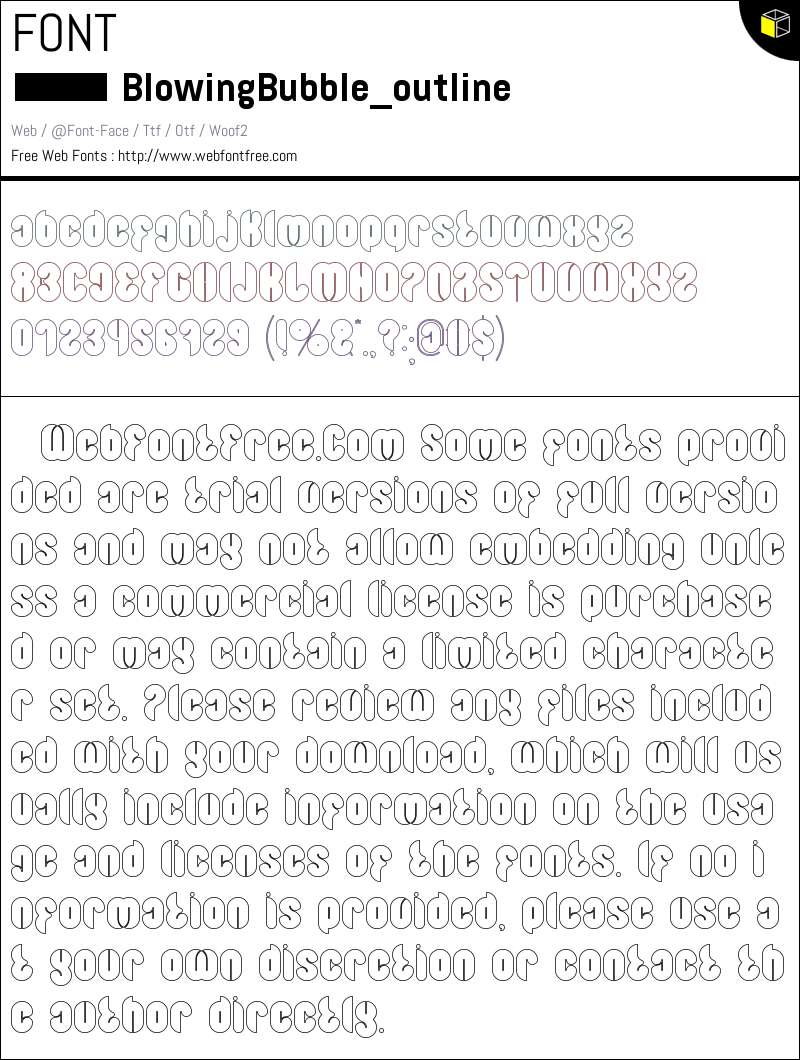 Blowing Bubble_outline Fonts Downloads - WebFontFree.Com