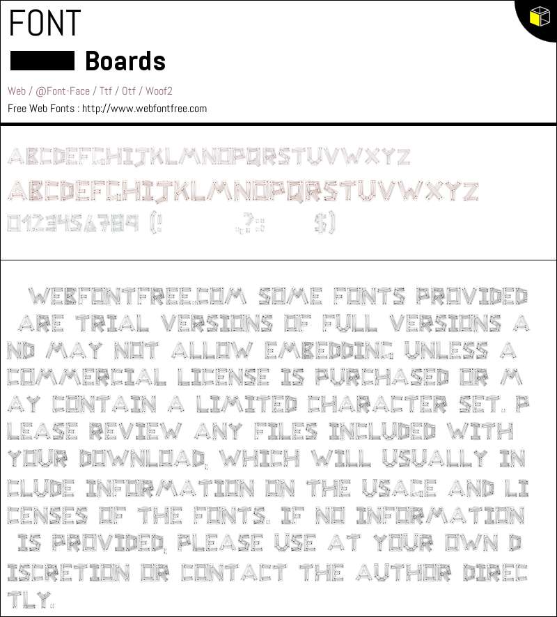 boards Fonts Downloads - WebFontFree.Com