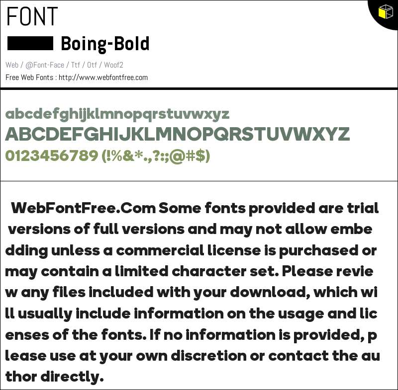 Boing-Bold Fuentes Descargar - WebFontFree.Com