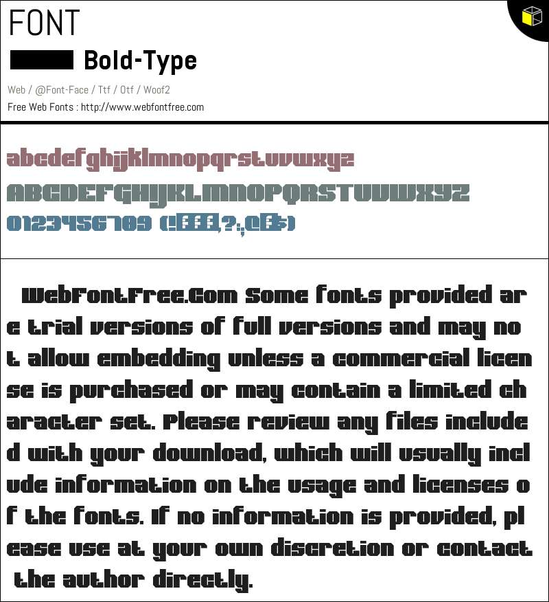 Bold Type Regular Fonts Downloads - WebFontFree.Com